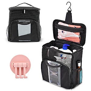 NINEFOX Portable Shower Caddy,Mesh Shower Caddy Portable,Hanging Shower Caddy Dorm Basket,Large Capacity Mesh Shower Caddy Portable for Camping,Bathroom,Beach,Swimming,Gym(COLOR:Black)