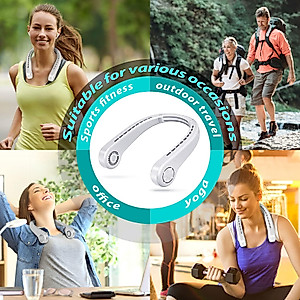 UseeShine Portable Neck Fan. bladeless neck fan,for Indoor Outdoor Travelling,USB Rechargeable Personal Fan,Rechargeable, Headphone Design,3 Speeds Operated Adjustable,neck fans for women