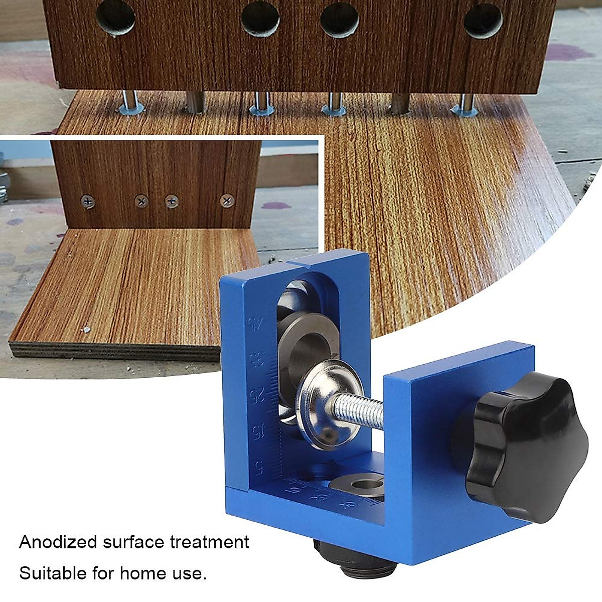 Orenic 3 in 1 Pocket Hole Jig Kit, Drill Guide Hole Opener Woodworking Locator, Hole Jig Positioning Punch Tools with Positioning Clip, Adjustable Drilling Guide for Puncher Locator Carpentry Woodwork
