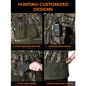 ORORO Men's Heated Hunting Vest, Camo Hunting Vest with Multi-Pockets and Rechargeable Battery Pack (Large)