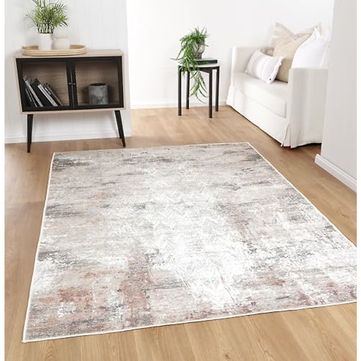 Home Culture Machine Washable Contemporary Area Rug, Low Pile for Livingroom, Dining, Kitchen, Office, Non Shedding, Pet Friendly (8'8''x12