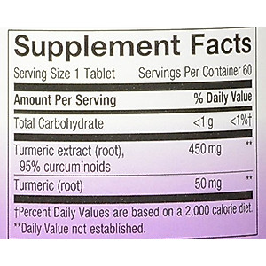 Nature's Way Premium Turmeric Extract, Joint Health Support* Supplement, Vegan, 60 Tablets
