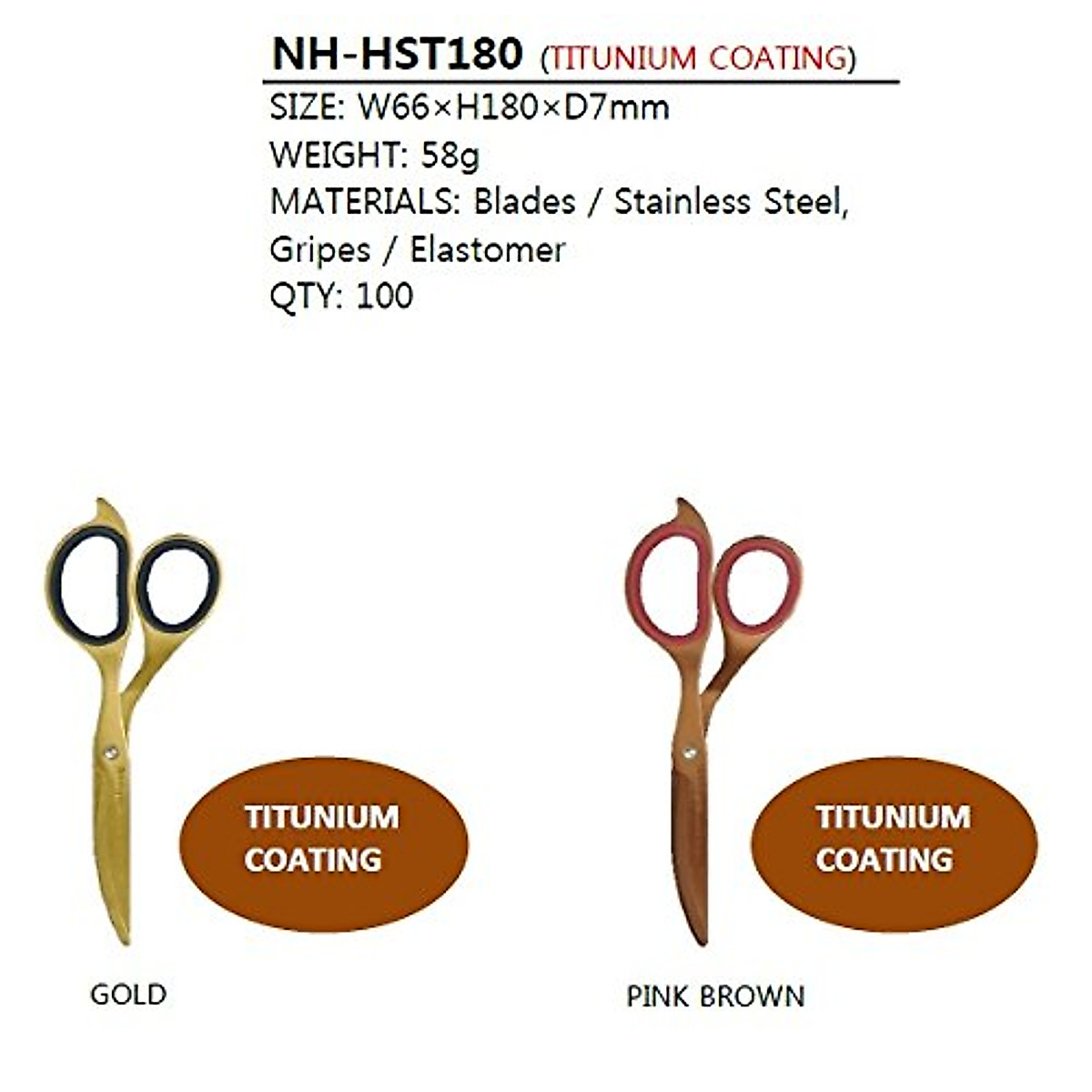 NAKABAYASHI Stationery Hikigiri Slim Scissors for Delicate Cutting (Champagne Gold)