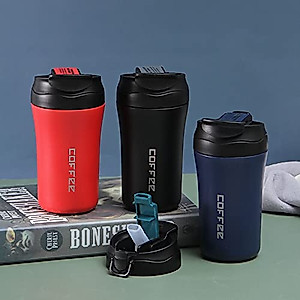 Beeiee Travel Mug with Flip Lid 15oz/450ml Coffee Cup Tumbler Thermos Insulated Coffee Travel Mug,Double Wall Vacuum,304 Stainless Steel