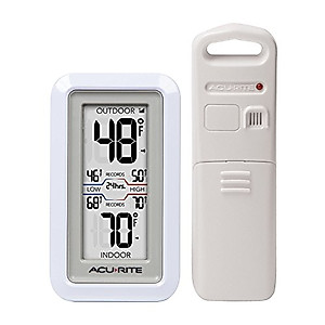 AcuRite 02049 Digital Thermometer with Indoor/Outdoor Temperature,White