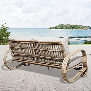 Ulax furniture Outdoor Sectional Conversation Loveseat Set Patio Furniture for Indoor/Outdoor Use