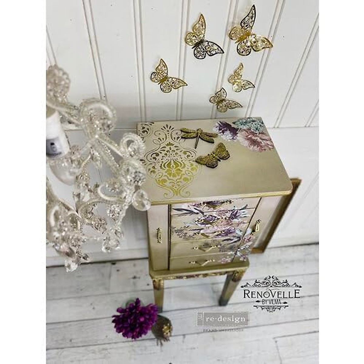 Redesign with Prima Decor Transfers® Burgundy Rose Garden Total Sheet Size 24"x35", Cut Into 3 Sheets Rub on Transfers for Crafts and Furniture Home Decor Transfers | Furniture and Craft Decals