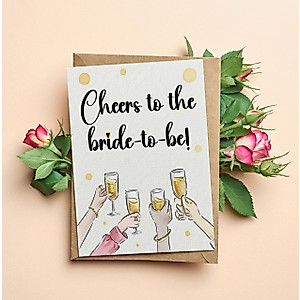 TRIDECOR Bridal Shower Card For Bride To Be, Wedding Card, Engagement Card, Bridesmaid Card - Folded 5"x7" with Envelope, Sticker to Seal - Card for Her, Women, Girlfriend, Bestfriend