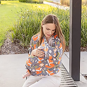 PIP+HARDY Baby Nursing & Breastfeeding Cover, One Size fits Most, Baby Car Seat Cover with Spandex, Car Seat Covers for Babies, Carseat Cover, Washable High Chair Cover, Newborn Baby Essentials