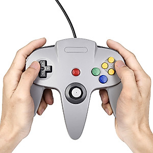 KIWITATA Classic N64 Controller, Retro N64 Wired Remote Joystick Gamepad Controller Compatible with N64 Video Game System Console Gray