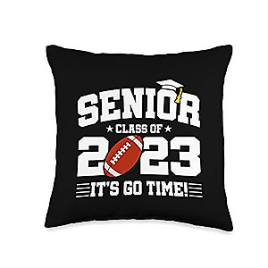 Senior Class Graduation Gifts & Apparel Graduation-Football Team Player-Senior 2023 Throw Pillow, 16x16, Multicolor