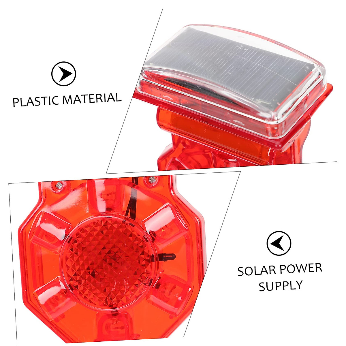 2pcs Signal Light Emergency Beacon Light Solar Strobe Light Emergency Strobe Light Solar Warning Strobe Traffic Flashing Light Warning Light Solar Beacon Solar Flashing Light