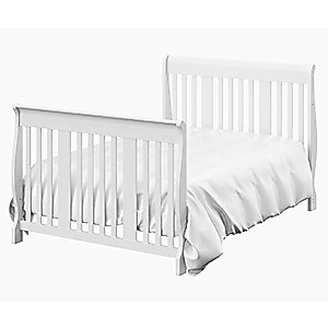 Storkcraft Portofino 5-in-1 Convertible Crib and Changer (White) – Changing Table Combo with Drawer, Converts to Toddler Bed, Daybed Full-Size Storage Drawer