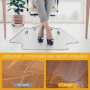 Hardwood/Tile Floor Chair Mat,Rolling Chair Mat,Protects Floors,Suitable for Home,Work,Game,Non-Slip Not Stuck Wheel,Easy to Clean,with Lip(48"x36")