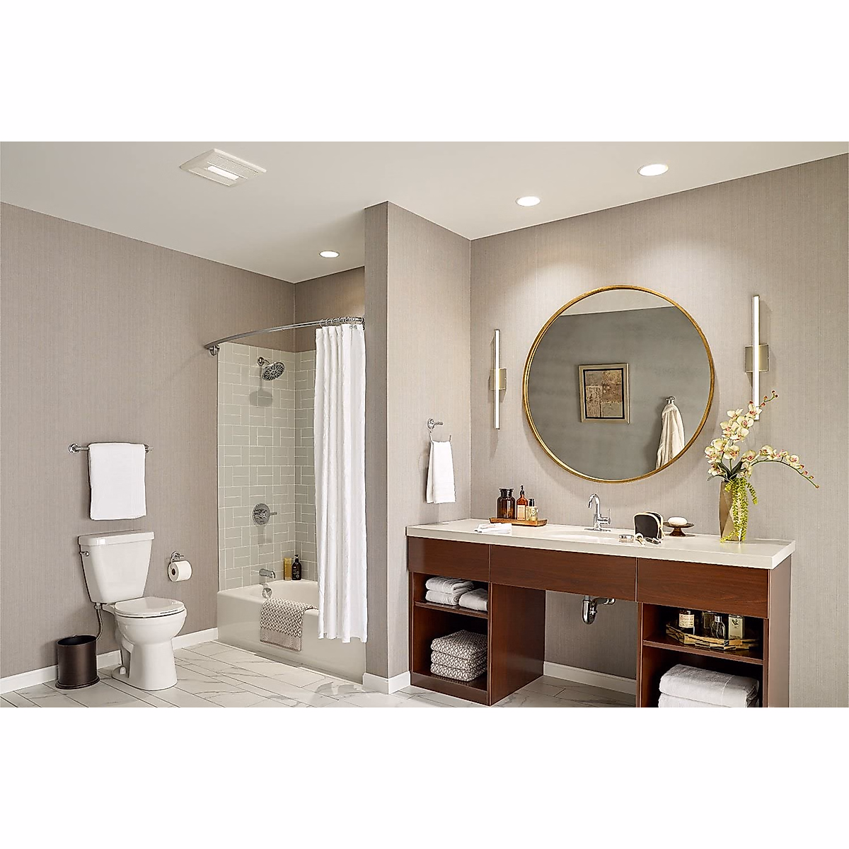 Broan-NuTone AE80L Invent Energy Star Qualified Single-Speed Ventilation Fan with LED Light, 80 CFM 0.8 Sones, White