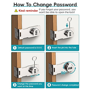 I-EASYDWW Cabinet Password Hasp Lock, Cabinet Keyless Lock with Screws, Cabinet Combination Lock for Small Door, Cabinets, Barn Door, Bathroom, Outdoor, Garage, Garden, Silver, 2 Pack