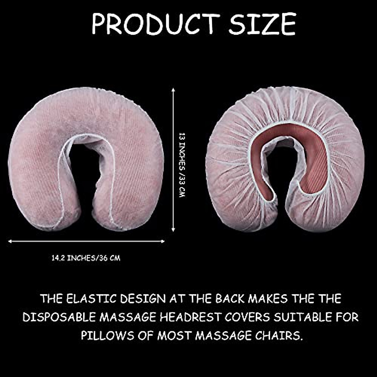 100 Pieces Disposable Headrest Covers Disposable Massage Covers Massage Headrest Covers Non-Sticking Cradle Cover Non-woven U-shaped Cradle Cover for Massage Tables, 14.2 x 13 Inch, White
