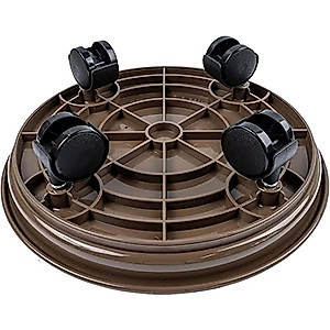 2Pcs Plant Caddy,Planter Pot Mover, Plant Pot Pallet Dolly Caster with Universal Wheels, Round Movable Planter Dolly Trolley Tray Pallet Outdoor Indoor Tree Flower Stand Planter (13 inch+2pcs+brown)