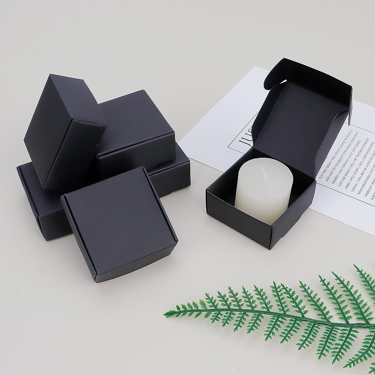 Sdootjewelry Ring Boxes Bulk, 1.57’’ × 1.57’’ × 0.98’’ Kraft Gift Boxes, 100 Pack Small Gift Boxes Bulk, Jewelry Gift Boxes Bulk Wholesale, Black