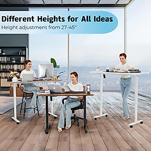 KORGOL Curved Electric Standing Desk 48 x 24 Inches Adjustable Height Ergonomic Sit Stand Up Desk for Home Office Computer Workstation Memory Preset with Wheels and Black Frame/Black Top