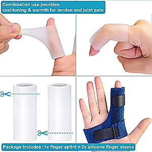 Sumifun Finger Brace, Trigger Finger Splint for Index Middle Ring Pinky Finger Arthritis Pain, Tendon Injury, Broken Mallet Finger Stabilizer Supports for Dislocated Knuckle Immobilizer Wrap for