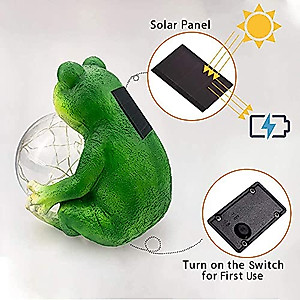 Garden Decor Adorable Frog Garden Sculptures & Statues Perfect Yard Art Gift Solar Garden Statues Create a Vibrant Landscape for Garden, Courtyard, Lawn, Walkway (1 PCS)