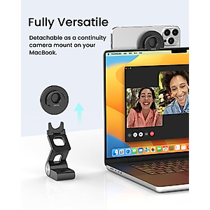 SODI Continuity Camera Mount for Desktop Monitor & iMac - iPhone Webcam Mount for MacBook with Mag-Safe Compatible, Tilt for Desk View, Magnetic Phone Stand for iPhone 15/14/13/12, Mac OS Ventura