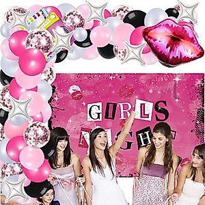 Mean Girls Party Decorations Balloon Garland Mean Girl Cake Topper Girls Night Banner Backdrop for Wedding Bridal Shower Bachelorette Theme Girls Party Decorations