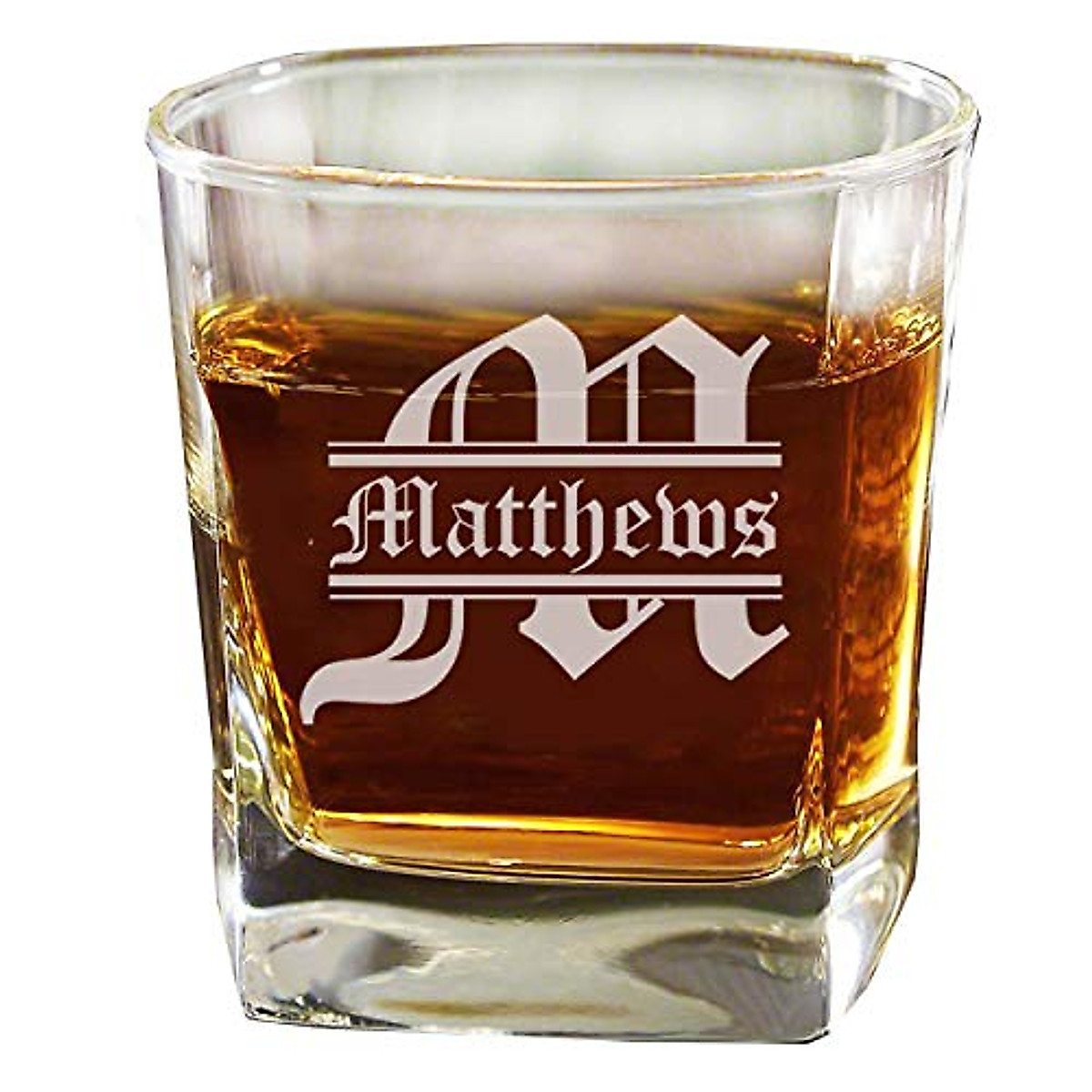 My Personal Memories, Custom Personalized Square Rocks Glass Tumbler - Wedding Party Groomsmen Father's Day - Engraved Monogrammed Drinkware Glassware Barware Etched