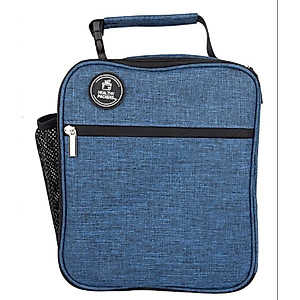 Insulated Lunch Bag for Men, Women & Kids with water bottle holder, Professional lunchbox for adults, Mens lunchbox for work, School and Outdoor Activities, waterproof insulated lunch box, Dark Blue