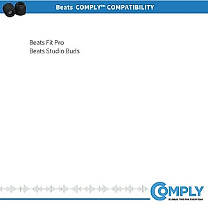 Comply Foam Ear Tips for Beats Fit Pro and Beats Studio Buds, Ultimate Comfort, Unshakeable Fit, Assorted, 3 Pairs,Black