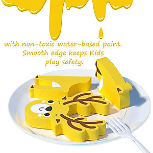 GYBBER&MUMU Wooden Thickened Animal Puzzle Toy Set Panda Deer Owl Duck Fox Puzzle Toy Hand-Eye Coordination Intellectual Toy Set for Preschool (Deer)