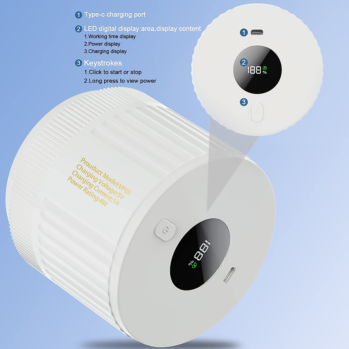 LOVE MOMENT Electric Mason Jar Vacuum Sealer Kit for Wide Mouth and Regular Mouth Mason Jar - White