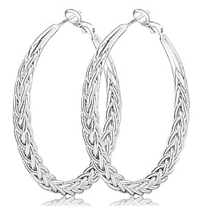 Senteria Silver Hoop Earrings for Women 925 Sterling Silver Hoop Earrings Hypoallergenic Lightweight Large Silver Hoop Earrings Thick Twisted Silver Hoop Earrings