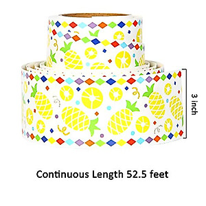 Youngever 52.5 ft Bulletin Board Borders for Classroom Decoration, Pineapple Summer Theme Straight Border Trim