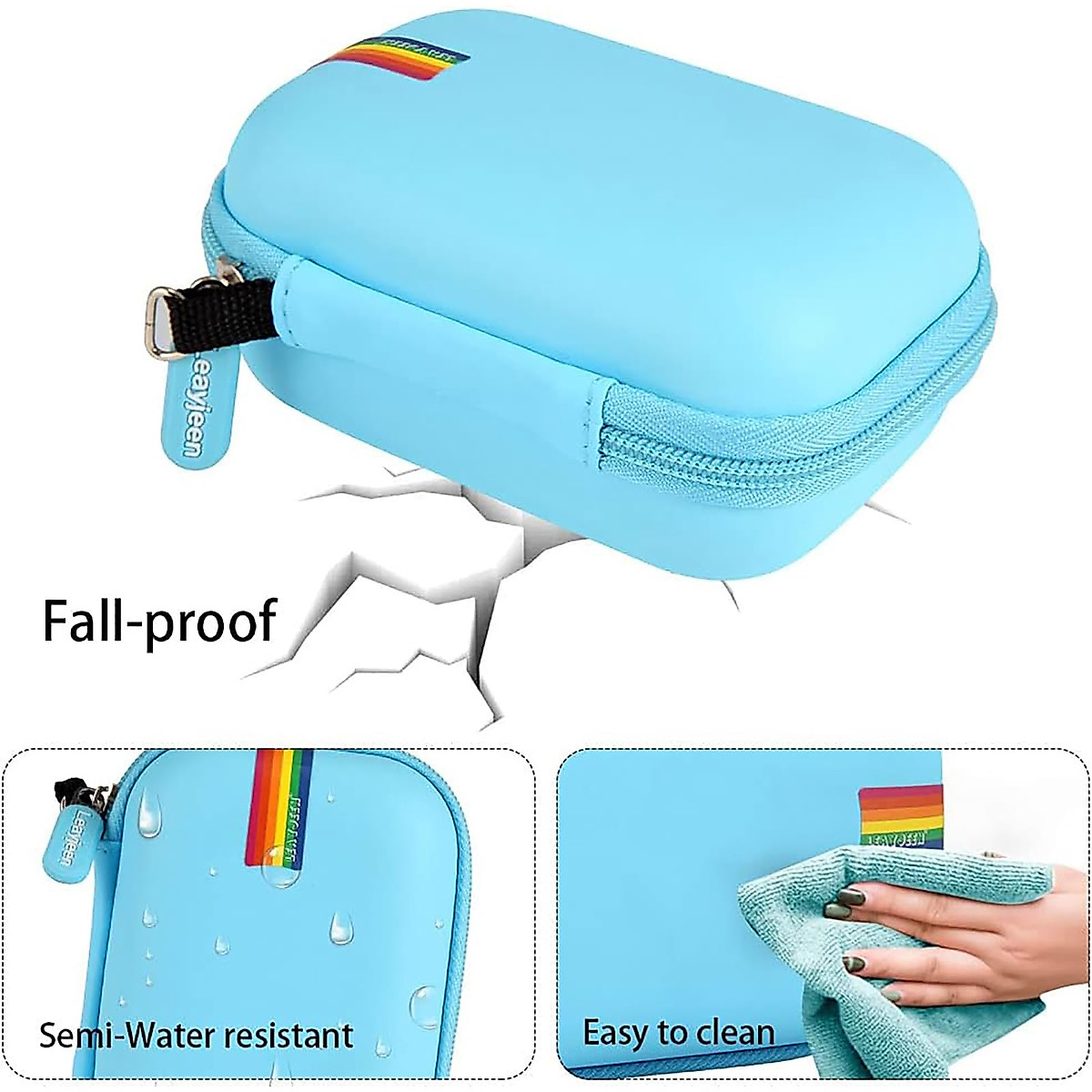 Leayjeen Camera Case Compatible with SUZIYO,ASIUR,Aeurnphe Kids Camera Digital Video Camcorder Dual Lens,Best Birthday Toys Gifts(Case Only)(Blue)