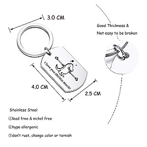 Gzrlyf T-rex Keychain I Love You Thiiiiis Much Funny Dinosaur Gifts for Couples Parents Dinosaur Lover (I love you thiiiiis much)