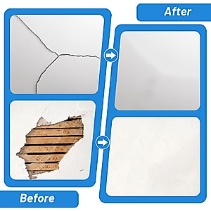 12 PCS 4/6/8 Inch Wall Repair Patch Kit, Aluminum Mesh Dry Wall Hole Repair Patch with Scraper Sandpapers Gloves Heavy Duty Wall Repair for Large Holes Quick Fixes