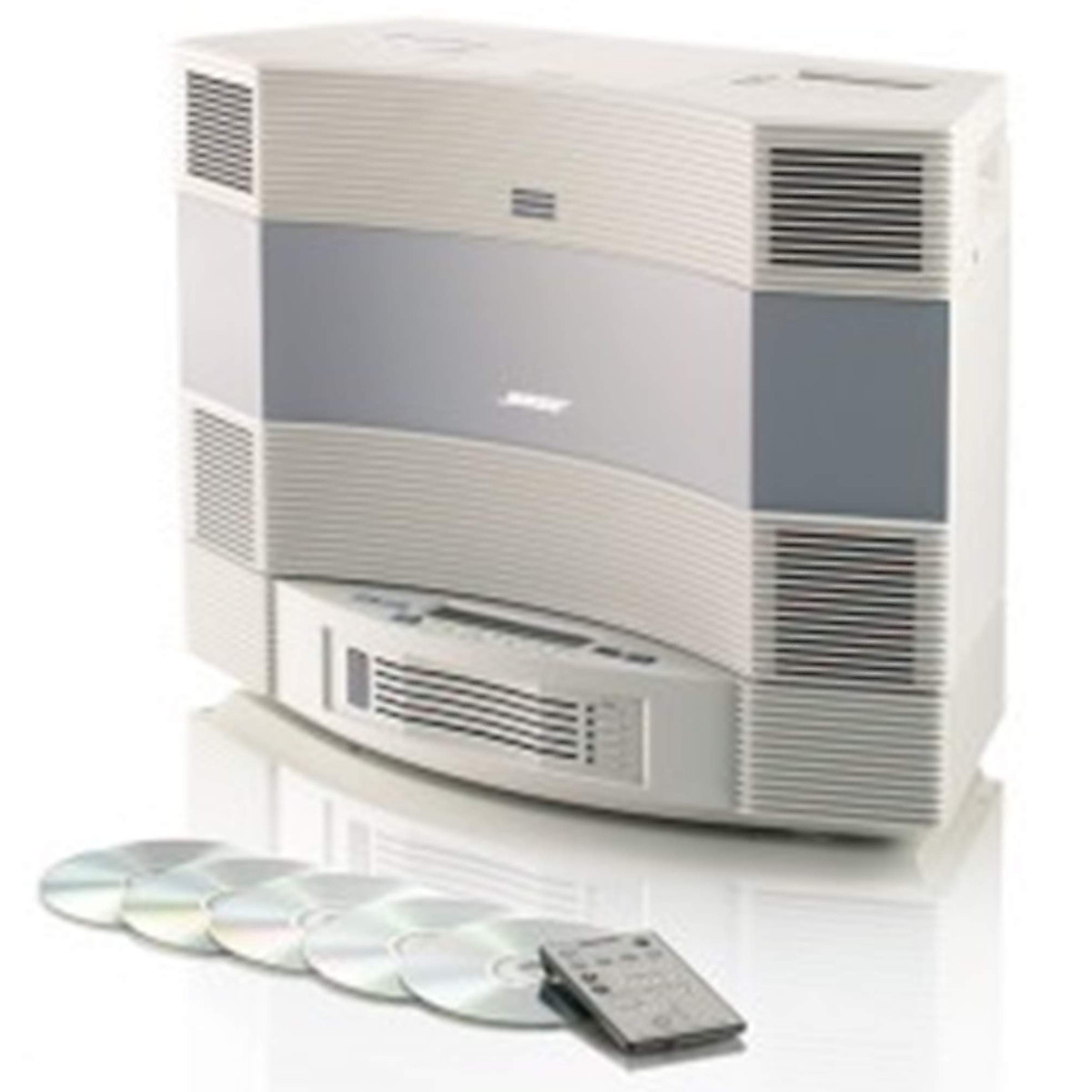 Bose Acoustic Wave Music System II with 5-CD Multi Disc Changer, Platinum White, Compatible with Alexa