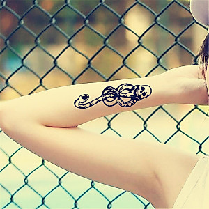 COKOHAPPY 10 Sheets Magic Death Eaters Dark Mark Mamba Snake Temporary Tattoo for Costume Party