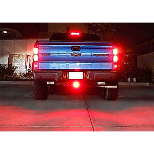 iJDMTOY Smoked Lens 15-LED Tow Hitch Receiver Brake Tail Light w/Strobe Feature Compatible With Truck SUV Trailer Equipped Class 3/4/5 2-Inch Towing Adapter Hole