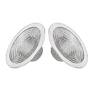 Drain Hair Catcher,Mesh Metal Sink Strainer Set of 2,Fits for Bathroom Bathtub Wash Basin Hole Shower Drains(2.75" Top / 1")