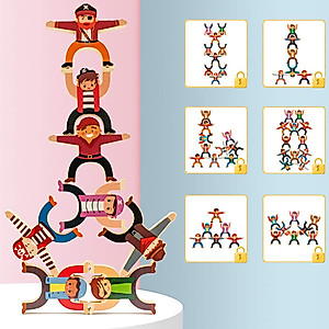 BESTING Balancing Stacking Blocks Pirate Parent-Child Children's Educational Wooden Toy Acrobatic Troupe Interlock Decompression Preschool Toys Balancing Games (HJ006)