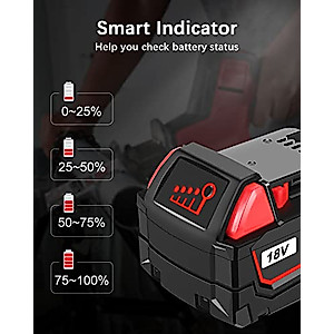 COOMYXIN 4Pack 6000mAh Replacement for Milwaukee M-18 Battery with 6 Protection Function,Compatible with Milwaukee M-18 Battery Charger and Tools