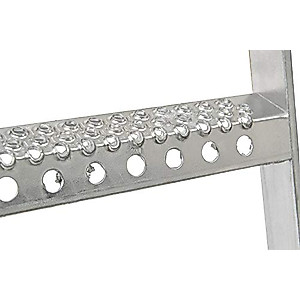 Mytee Products 3 Rung Pull-Out Trailer Step Ladder with Standing Platform Folding Truck Step Galvanized Steel for Use with Trucks, Trailers and RV's