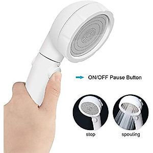Dicollas Handheld Shower Head High Pressure Chrome 3 Spary Setting with ON/OFF Pause Switch Water Saving Adjustable Luxury Spa Detachable Multi-functions Bathroom Puppy Shower Accessories
