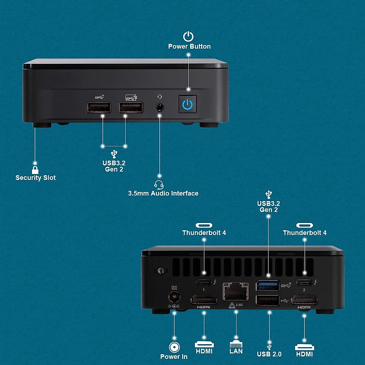 Intel NUC 12 NUC12WSKi5 Mini Computer//Mini PC/HTPC,12th Gen Intel Core i5-1240P,12 Processor Cores (4P+8E), 16 threads, 12MB Intel Smart Cache,Intel Iris Xe Graphics(Slim,8G RAM+256G SSD)