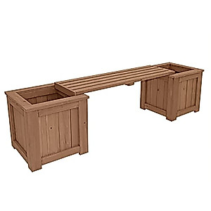 Yardistry YM12841 Planter Bench, Mocha Brown Stain