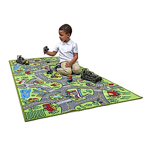 Kids Rugs Carpet Giant Large 80" x 40" Playmat City Life - Learn & Have Fun Safe! Children's Educational, Road Traffic System, Multi Color, Play Mat Rug Great for Playing Cars, Bedroom Playroom, Area