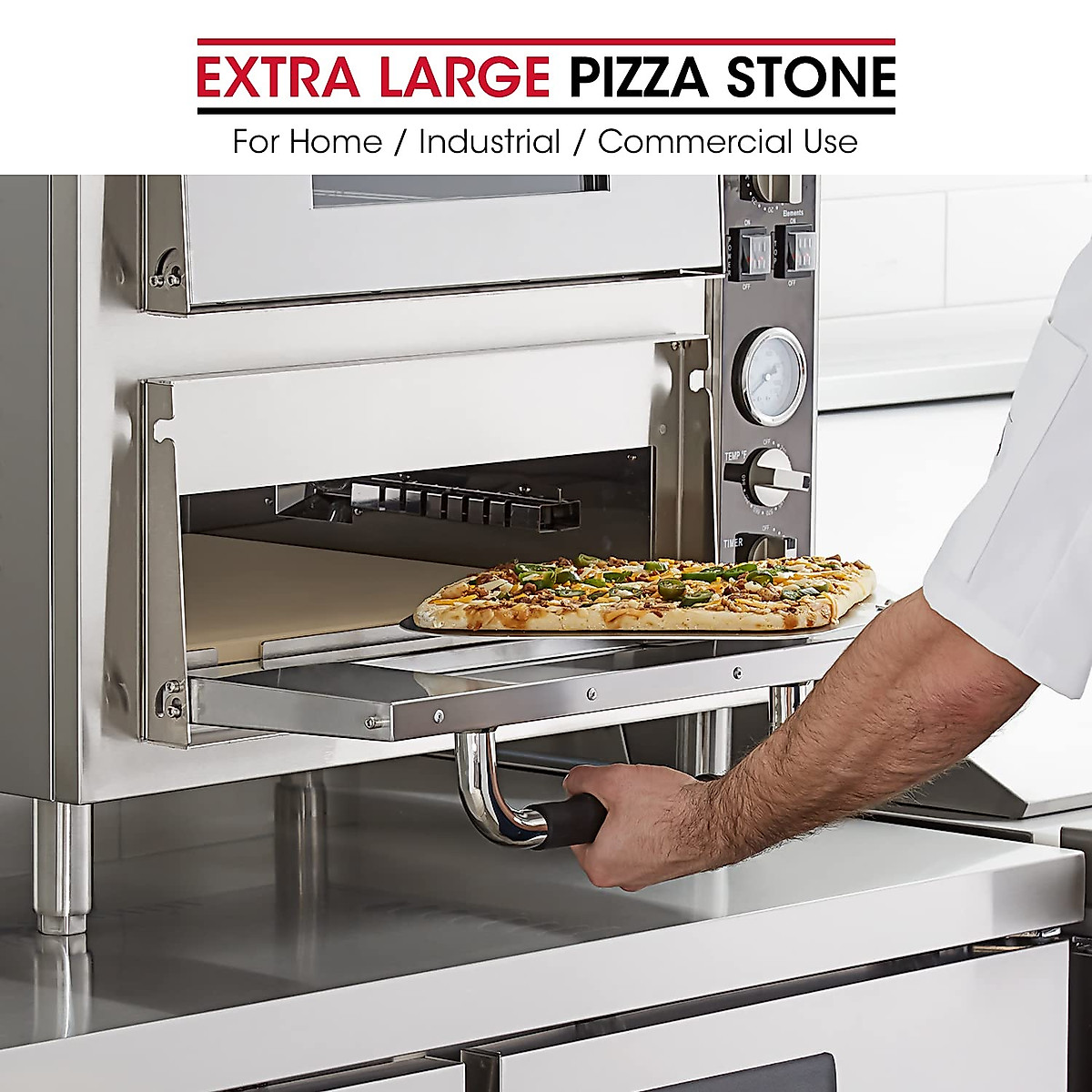 Unicook Extra Large Pizza Stone 22 Inch, Durable Rectangular Baking Stone 22" x 14", Industrial Commercial Home Oven Pan, Thermal Shock Resistant, Ideal for Grilling Baking Several Pizzas Bread